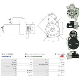 AS-PL Starter s3005pr f&uuml;r Peugeot Ford DAF Fiat MITSUBISHI