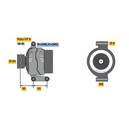 Bosch Generator 0986048771 f&uuml;r Opel Vaughall LANCIA Fiat Suzuki