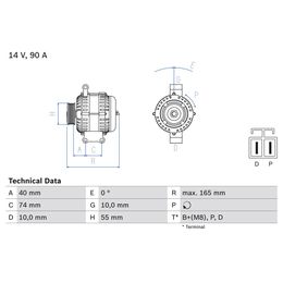 Bosch Generator 0986080320 f&uuml;r MAZDA