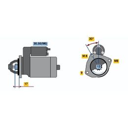 Bosch Starter 0986022121 f&uuml;r Ford MAZDA