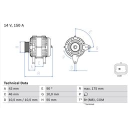 Bosch Generator 0986082240 f&uuml;r Peugeot DS Fiat