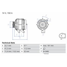 Bosch Generator 0986085230 f&uuml;r LAND ROVER