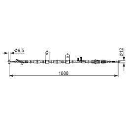 Bosch Seilzug, Feststellbremse 1987482855 f&uuml;r MAZDA