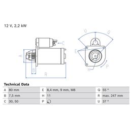 Bosch Starter 0986026850 f&uuml;r Fiat