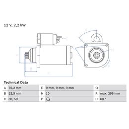 Bosch Starter 0986016340 f&uuml;r VW