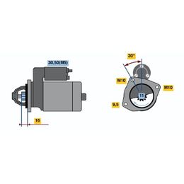 Bosch Starter 0986022131 f&uuml;r Ford Volvo MAZDA