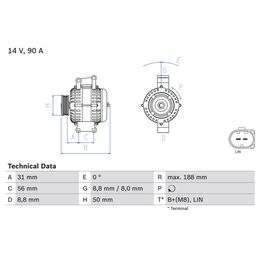 Bosch Generator 0986047840 f&uuml;r Mercedes