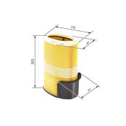 Bosch Luftfilter f026400131 Filtereinsatz 306mm f&uuml;r Porsche