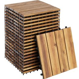 TecTake Terrassenfliesen, Braun, Holz, Quadratisch, 31x2.2x31 cm, Gartenzubeh&ouml;r, Terrassen- & Balkonb&ouml;den, Terrassenfliesen