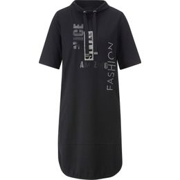 CR&Eacute;ATION L Damen Jerseykleid mit halsfernem Stehkragen schwarz Gr&ouml;&szlig;e 36