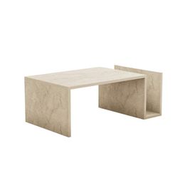Calicosy Couchtisch, Beige, Holzwerkstoff, 76x5x76 cm, Wohnzimmer, Wohnzimmertische, Couchtische