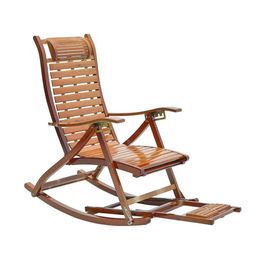 Livingandhome Gartenschaukelstuhl, Braun, Metall, 47x108x95 cm, Gartenm&ouml;bel, Liegest&uuml;hle