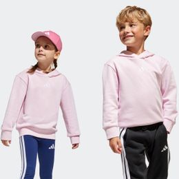 Kapuzensweatshirt adidas Sportswear "ESSENTIALS KIDS HOODIE", M&auml;dchen, Gr. 110, pink (clear pink, wei&szlig;), Obermaterial: 71% Baumwolle, 29% Polyester, angesetztes B&uuml;ndchen, Sweatshirts