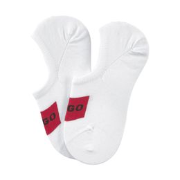 Freizeitsocken HUGO UNDERWEAR "2P LOW CUT LABEL CC W", Damen, Gr. 35-38, wei&szlig;, Baumwollmischung, unifarben mit Farbeinsatz, normal, Socken