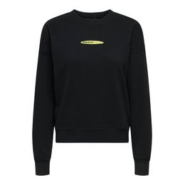 Sweatshirt Only "ONLPHILEA L/S FRUIT O-NECK UB SWT", Damen, Gr. XL, schwarz (schwarz print:avocado), Sweatware, Obermaterial: 80% Baumwolle, 20% Polyester, bedruckt, regular fit normal, Rundhals, Rippb&uuml;ndchen, Sweatshirts Sweatshirt