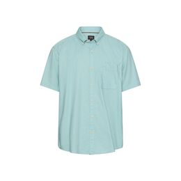 Kurzarmhemd Camel Active, Herren, Gr. 3XL, N-Gr, blau (ocean gr&uuml;n), Web, Obermaterial: 52% Leinen, 46% Baumwolle, 2% Elasthan, unifarben, regular fit normal, gerader Abschluss, Hemden, mit Brust Tasche