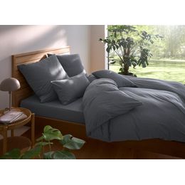 Bettw&auml;sche OTTO HOME "Valje", grau (anthrazit), B/L: 155cm x 220cm, 1 Stk., 1 Stk., Jersey, B/L: 80cm x 80cm, 2 Stk., Jersey, Obermaterial: 100% Baumwolle, Bettw&auml;sche, Bettw&auml;sche, NEUHEIT: ab Gr&ouml;&szlig;e 135x200 cm, Jersey Qualit&auml;t in Melange-Optik