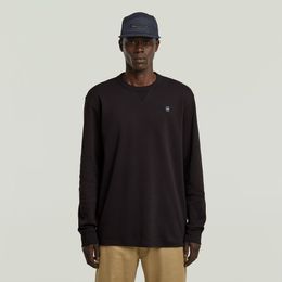 G-Star Raw Longsleeve G-STAR "Nifous R", Herren, Gr. XL, schwarz (dk schwarz), Jersey, Obermaterial: 100% Baumwolle, unifarben, regular fit, Rundhals, Rippb&uuml;ndchen, Shirts, mit geripptem Einsatz vorne