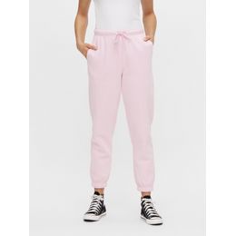 Jogginghose Pieces "PCCHILLI HW SWEAT PANTS NOOS BC", Damen, Gr. M (38), N-Gr, rosa (winsome orchid), Web, Obermaterial: 50% Baumwolle, 50% Polyester, unifarben, regular fit normal, Hosen Jogginghose