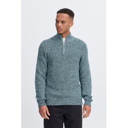 Stehkragenpullover Blend "BHDARIK HALFZIPP", Herren, Gr. XXL, blau (blau shadow), Strick, Obermaterial: 100% Baumwolle, unifarben, regular fit normal, Rippb&uuml;ndchen, Pullover Stehkragenpullover