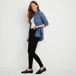 LANDS' END Pont&eacute;-Leggings High Waist, Damen,  Schwarz, Viskose-Mischung/Nylon-Mischung, by Lands' End