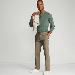 LANDS' END Straight Fit Stretch-Chino, Herren,  Beige, Baumwolle, by Lands' End