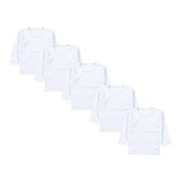 Wickelshirt TUPTAM "Wickelshirt Unisex Baby Wickelshirt Langarm 5er Pack", Jungen, Gr. 62, wei&szlig;, Obermaterial: 100% Baumwolle CO., Shirts