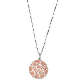 Kette mit Anh&auml;nger Firetti "Schmuck Geschenk Silber 925 Halsschmuck Halskette Ankerkette Leopard", rosa (silberfarben, ros&eacute;goldfarben, kristallwei&szlig;), Halsketten, Damen, Silber 925 (Sterlingsilber), L: 45, mit Zirkonia (synth.)