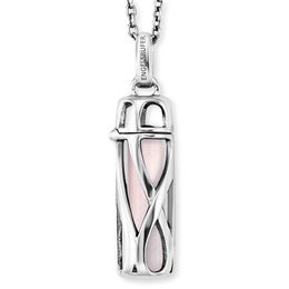 Kette mit Anh&auml;nger Engelsrufer "POWERFUL STONE ROSENQUARZ" Gr. S, bunt (silberfarben, rosa), Halsketten, Damen, S, Silber 925 (Sterlingsilber), L: 50, mit Rosenquarz