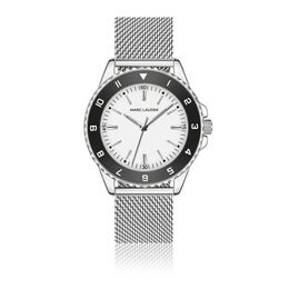 Quarzuhr MARC LAUDER "MF4-B010S", silber, Armbanduhren, Herren, Quarzuhr