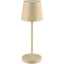 APS LED Tischleuchte "MERLE MINI" Kabellose USB-C Tischleuchte", beige (sand), 1, &Oslash; 9cm H: 25cm, 1 Stk., Leuchten, Spritzwasssergesch&uuml;tzt IP 54, inkl. Dockinstation und Fernbedienung, LED Tischleuchte