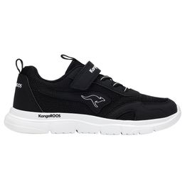Sneaker Kangaroos "K-ETK ROOZ EV", M&auml;dchen, Gr. 28, jet schwarz, wei&szlig;, Mesh, Synthetik, Schuhe Sneaker