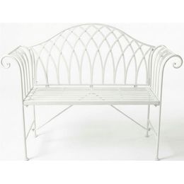 Gartenbank AMBIENTE HAUS "Whitby Gartenbank in Antikwei&szlig;", wei&szlig; (beige wei&szlig;), B:128cm H:93cm T:44cm, Eisen, Sitzb&auml;nke, Gartenbank