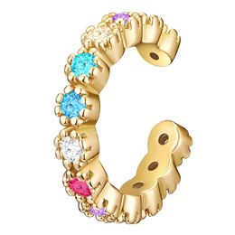 Glanzst&uuml;cke M&uuml;nchen Ohrklemme GLANZST&Uuml;CKE M&Uuml;NCHEN "GSM1279", gelb (gelbgold, wei&szlig;), Ohrringe, Damen, 14,1,mit Zirkonia, Silber 925 (Sterlingsilber), Ohrklemme Sterling Silber gelbgold Zirkonia bunt