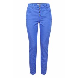 Stoffhose Pulz Jeans "Casual Hose PZROSITA", Damen, Gr. 36, N-Gr, blau (dazzling blau), Obermaterial: 65% Baumwolle CO. 32% Polyester PES. 3% Elasthan EL., Hosen Stoffhose