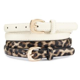 H&uuml;ftg&uuml;rtel Lascana "2-er Pack G&uuml;rtel, Anzugg&uuml;rtel, Hoseng&uuml;rtel, Jeansg&uuml;rtel", Damen, Gr. 100, leo, beige, Lederimitat, unifarben, G&uuml;rtel H&uuml;ftg&uuml;rtel, f&uuml;r Hosen & Kleider