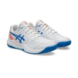 Tennisschuh asics "GEL-DEDICATE 9 GS", M&auml;dchen, Gr. 36, wei&szlig;, directoire blau, Synthetik, Schuhe, All-Court-Schuh f&uuml;r alle Untergr&uuml;nde