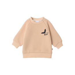 Sweatshirt Liliput "Fledermaus schwarz Boo", Jungen, Gr. 74/80, beige, 80% Baumwolle, 20% Polyester, bedruckt, normal, Rundhals, Sweatshirts Sweatshirt, mit elastischem B&uuml;ndchen