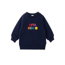 Sweatshirt Liliput "Kita Kiddo", Jungen, Gr. 110/116, dunkelblau, 80% Baumwolle, 20% Polyester, bedruckt, lang, Rundhals, Sweatshirts Sweatshirt, mit farbenfrohem Motivdruck
