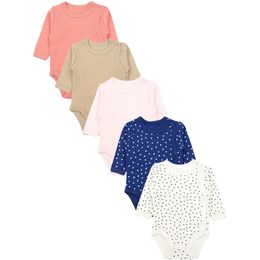 Langarmwickelbody TUPTAM "Wickelbody Unisex Baby Wickelbody Langarm 5er Set", Jungen, Gr. 50, N-Gr, braun (punke_rostbraun_punkte_braun), Obermaterial: 100% Baumwolle CO., Bodys
