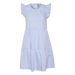 Midikleid Culture "Kleid CUbj&oslash;rg", Damen, Gr. L, N-Gr, blau (ultramarine), Obermaterial: 70% Baumwolle CO. 27% Nylon NY. 3% Elasthan EL., Kleider Midikleid