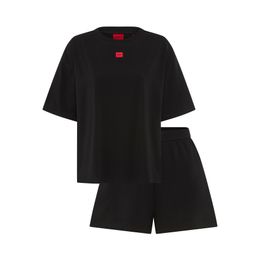 Shorty HUGO UNDERWEAR "NITE", Damen, Gr. L, schwarz (schwarz 001), Jersey, Obermaterial: 93% Baumwolle, 7% Elasthan, normal normal, Rundhals, Homewear-Sets Shorty