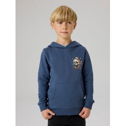Kapuzensweatshirt name it "NKMBASTIAN LS SWE WH BRU BOX PS NOOS", Jungen, Gr. 122/128, vintage indigo, Sweatware, Obermaterial: 100% Baumwolle, bedruckt, unifarben, Basic normal, Rundhals, Rippstrickb&uuml;ndchen, Sweatshirts