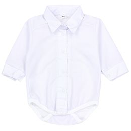 Langarmbody TUPTAM "Body Jungen Baby Hemd-Body Langarm mit Kragen", Jungen, Gr. 68, N-Gr, wei&szlig;, Obermaterial: 50% Baumwolle CO. 50% Polyester PES., Bodys