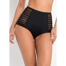 Shapingslip bonprix, Damen, Gr. 42, schwarz, Obermaterial: 80% Polyamid, 20% Elasthan. Futter: 84% Polyamid, 16% Elasthan. Netzfutter: 73% Polyamid, 27% Elasthan, unifarben, figurbetont, Unterhosen, mittlere Formkraft, mit Zwickel aus Baumwolle