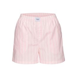 Pyjamashorts Copenhagen Studios, Damen, Gr. 38, N-Gr, rosa gestreift, Web, Obermaterial: 100% Baumwolle, gestreift, loose fit kurz, Hosen, aus fein gewebter Baumwoll-Qualit&auml;t