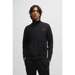 Sweatjacke HUGO UNDERWEAR "Laze Zip Jacket", Herren, Gr. XXL, schwarz (schwarz 001), Single Jersey, Obermaterial: 95% Baumwolle, 5% Elasthan, unifarben, regular fit, hoch geschlossener Ausschnitt, eingesetzt eingefasste Kante, Sweatjacken Sweatjacke, mit seitlichen Taschen