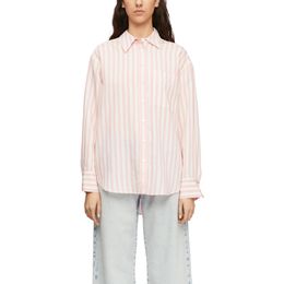 Hemdbluse comma, Damen, Gr. 36, light pink, Web, Obermaterial: 87% Viskose, 13% Polyamid, gestreift, regular fit normal, ohne Ausschnitt, Manschette, Blusen Hemdbluse, mit Streifen Muster