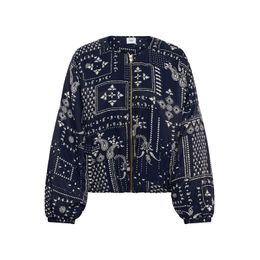 Allwetterjacke Saint Tropez "Jacke StephanieSZ", Damen, Gr. L, blau (nightsky paisley mosaic), Obermaterial: 50% Viskose Birla Livaeco CV Livaeco. 50% Viskose CV., Jacken