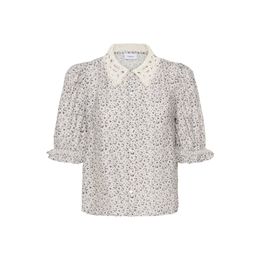 Langarmhemd Saint Tropez "Langarm - Hemd SonyaSZ", Damen, Gr. L, N-Gr, lila (lila cottage blooms), Obermaterial: 65% Viskose CV. 20% Polyamid PA. 15% Leinen LI., Hemden